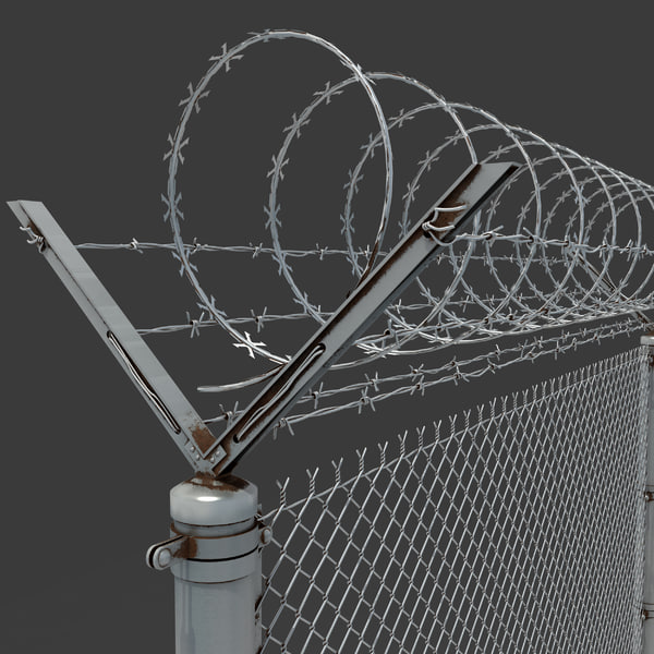 Barbed wire fence 3D model - TurboSquid 1230652