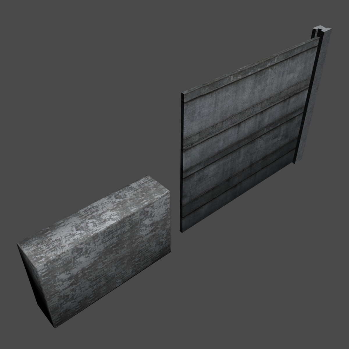 Modular concrete wall 3D model - TurboSquid 1231887