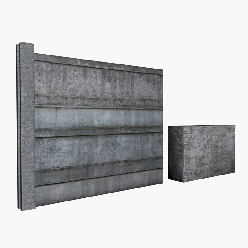 Modular concrete wall 3D model - TurboSquid 1231887