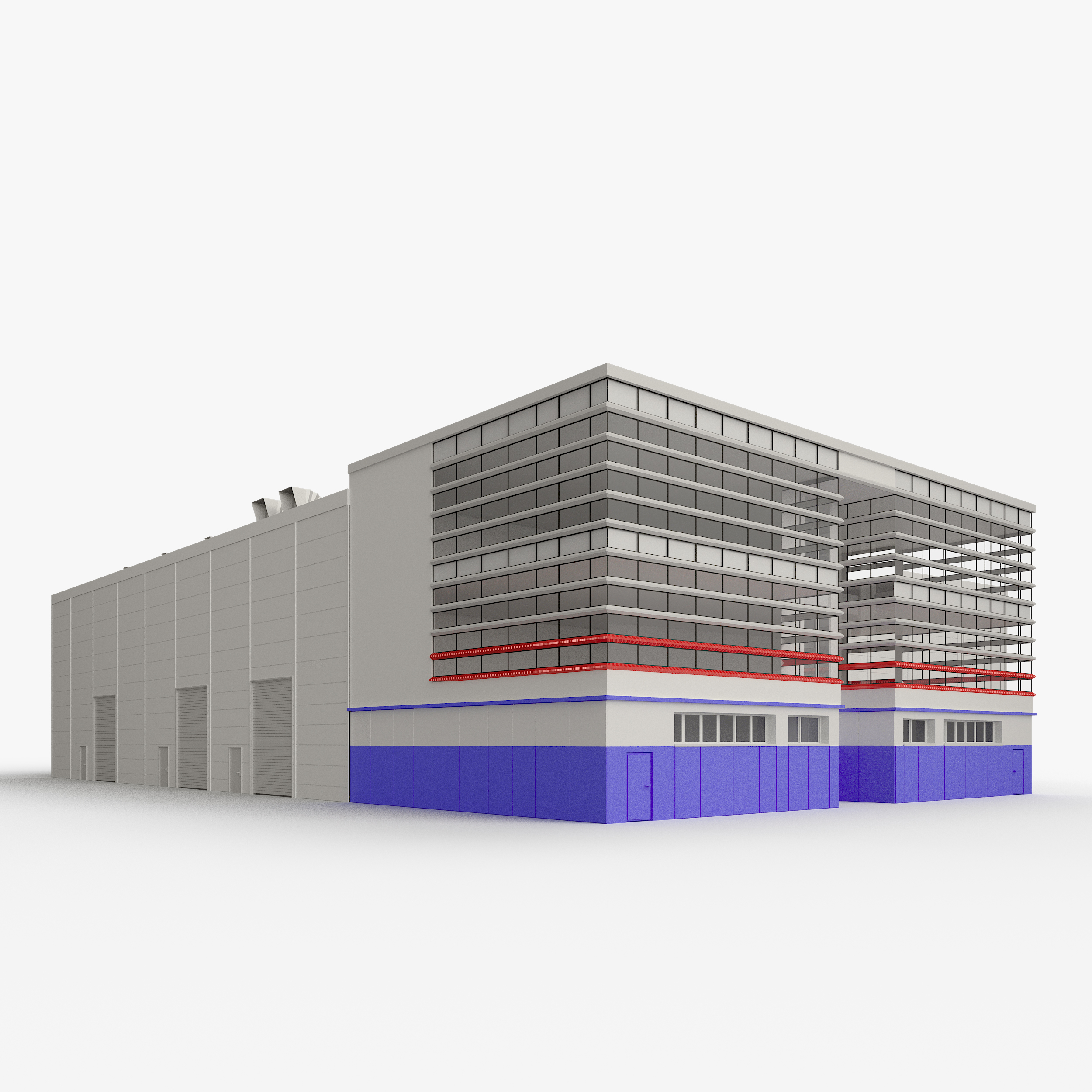 modèle 3D de Bâtiment industriel 3D modèle de hall PORT - TurboSquid ...