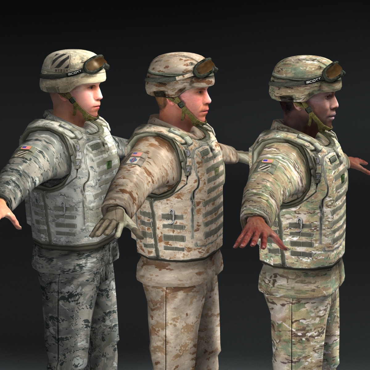 3D military soldiers model - TurboSquid 1231910