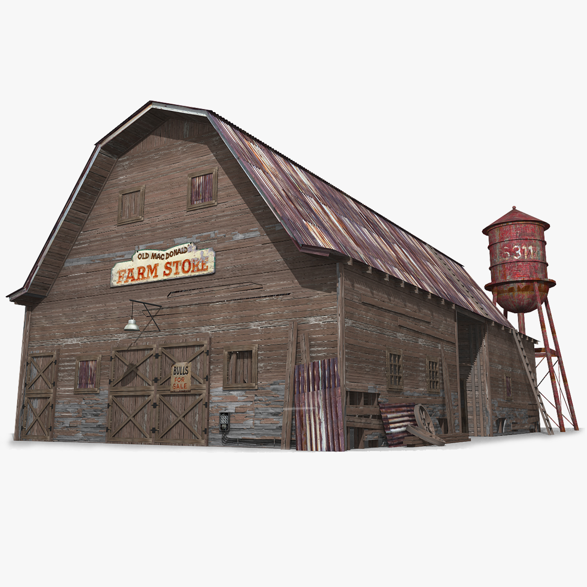3D photorealistic old barn - model - TurboSquid 1232191