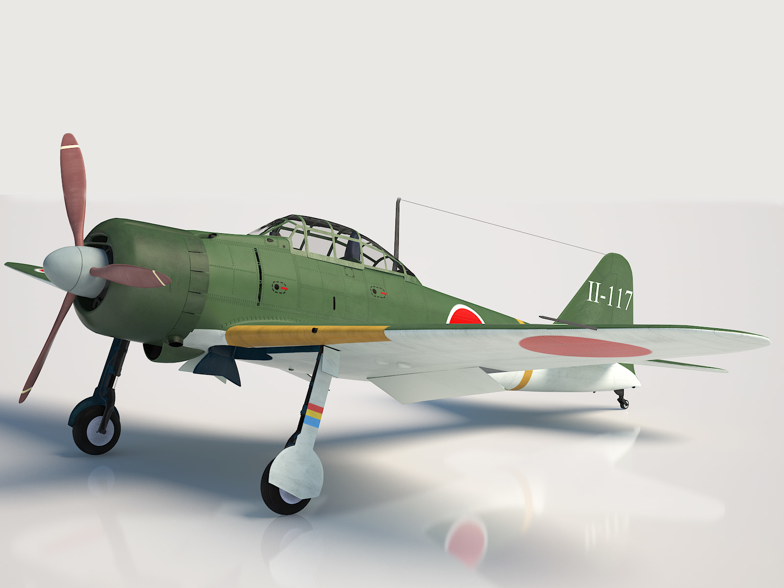 Mitsubishi a6m2 zero 3D model - TurboSquid 1232275