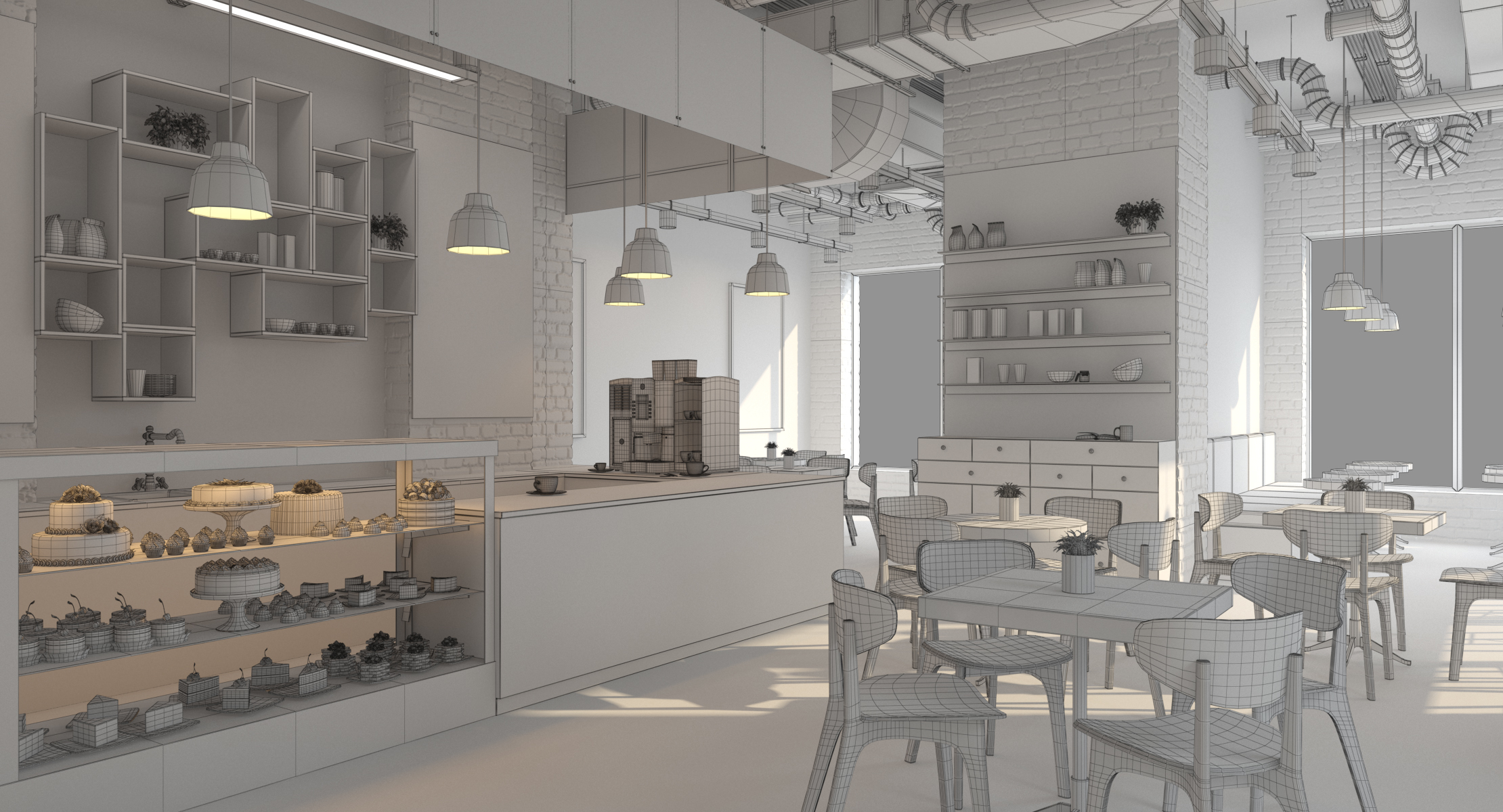 Coffee house model - TurboSquid 1232441