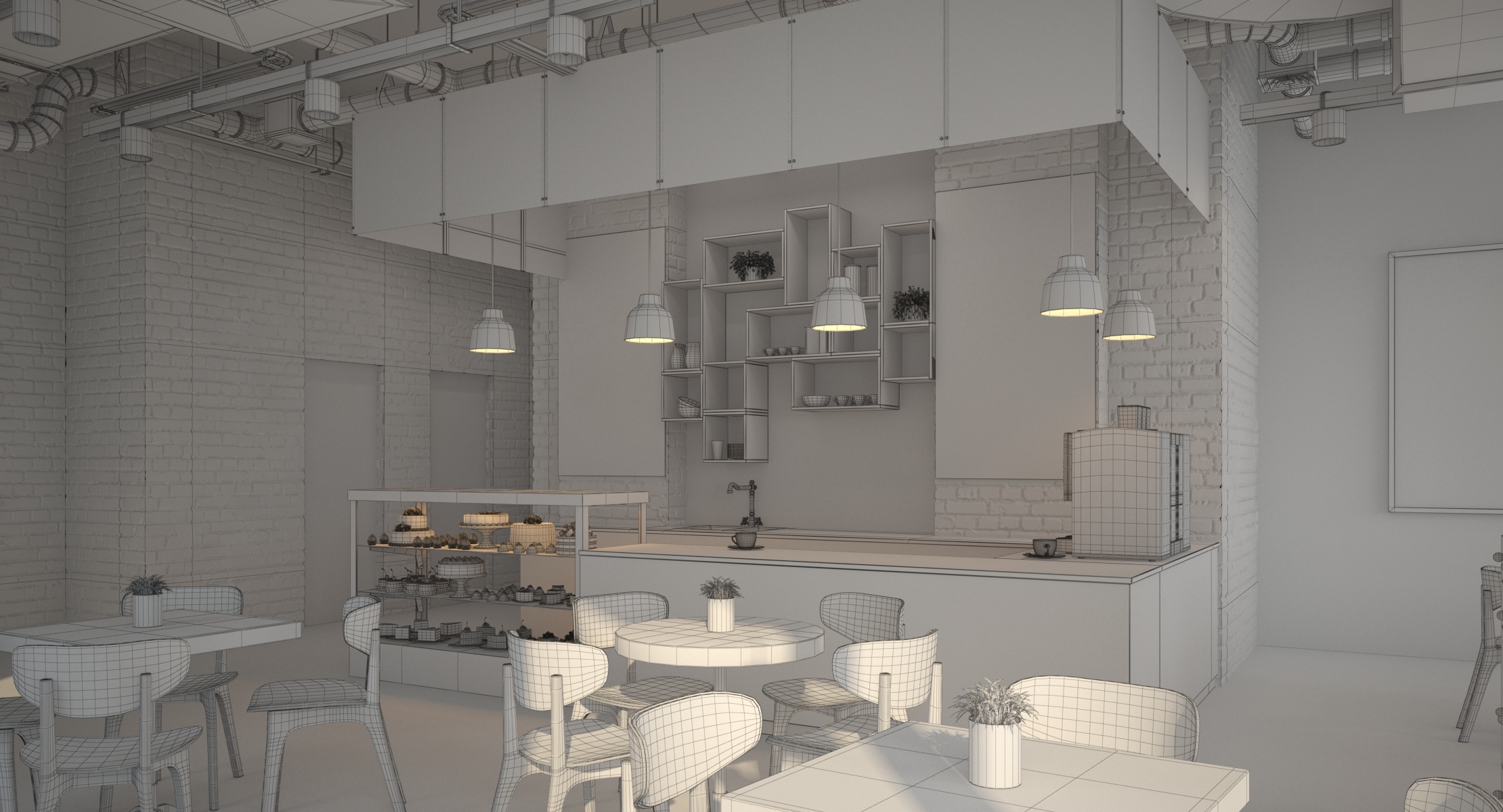 Coffee house model - TurboSquid 1232441