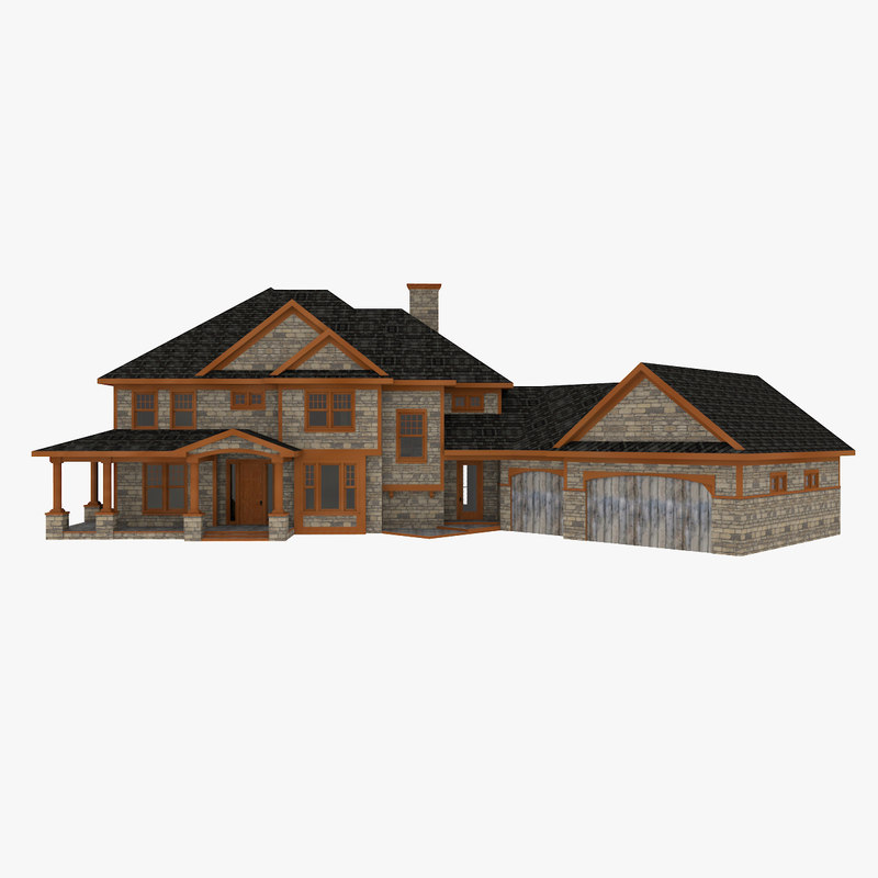 3D american big suburban house model - TurboSquid 1232806