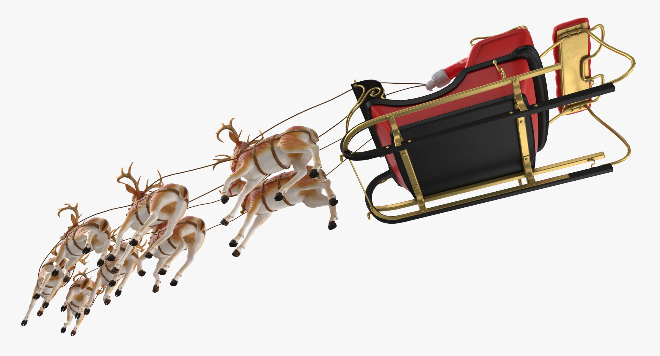 Santa claus reindeer flying 3D - TurboSquid 1232838