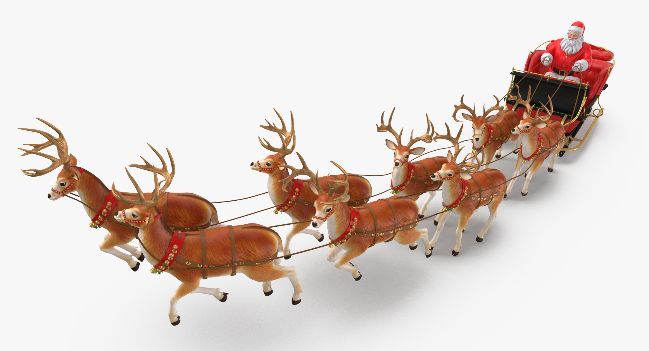 Santa Claus Reindeer Flying 3D TurboSquid 1232838