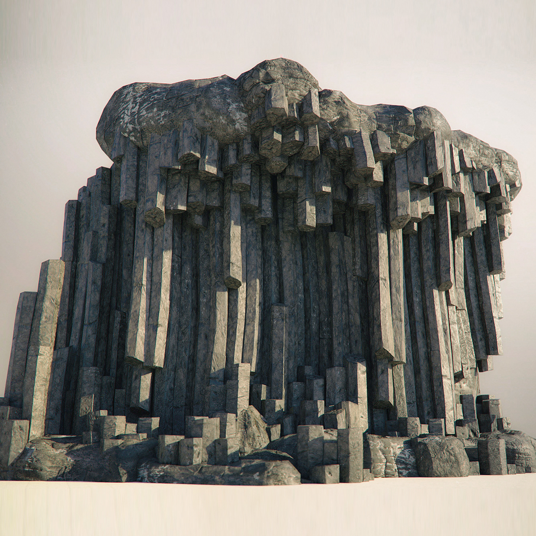 3D basalt columns rocks kit model - TurboSquid 1233484