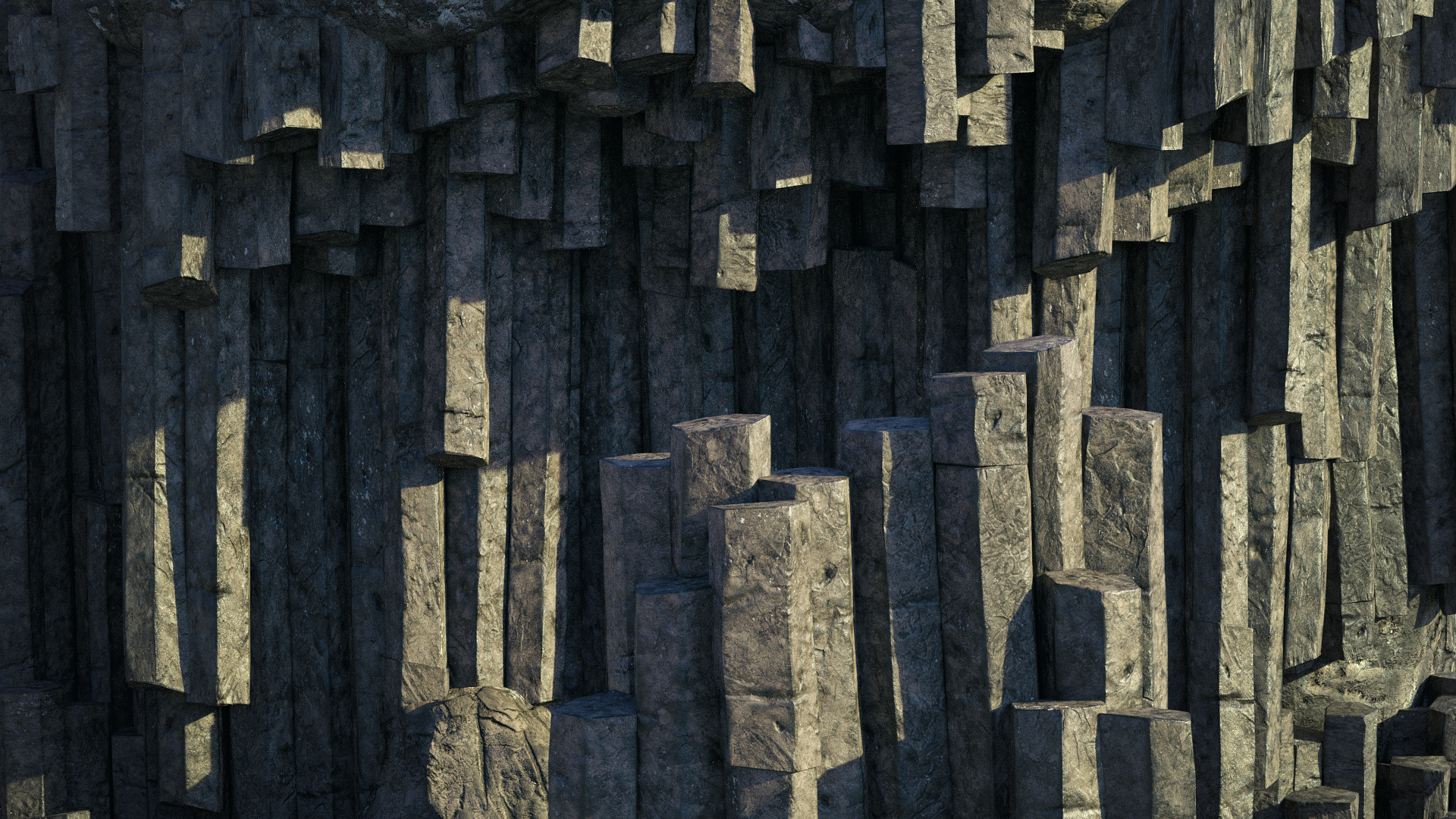 3D basalt columns rocks kit model - TurboSquid 1233484