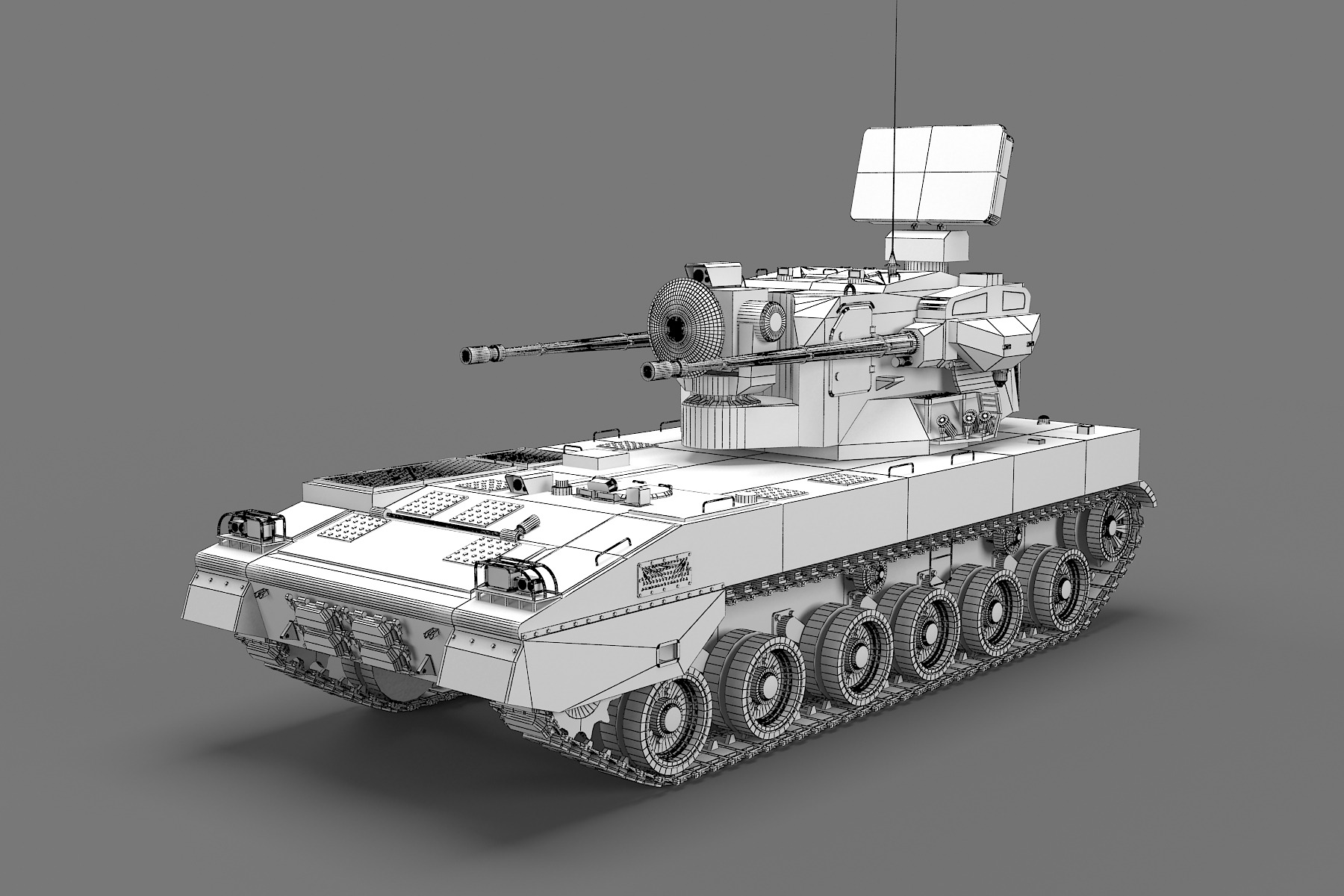 modelo 3d Chino PGZ-07 Twin 35mm con orugas SPAAG - TurboSquid 1234086