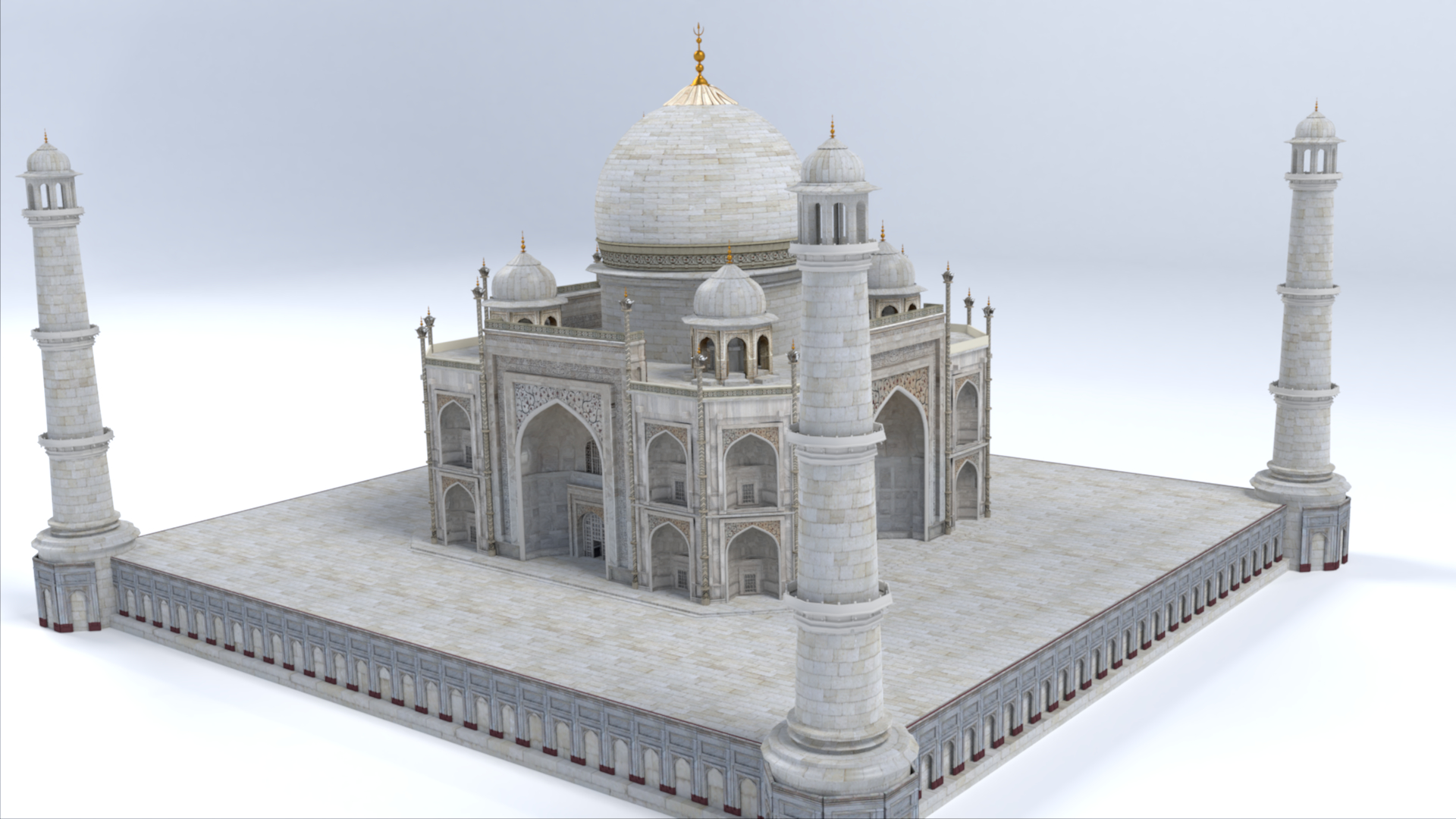 Production taj mahal 3D model - TurboSquid 1234222