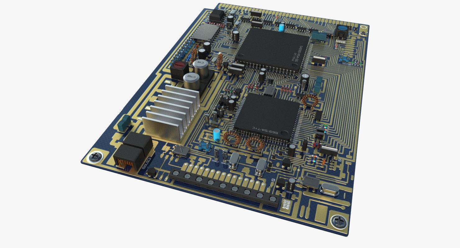 Generic circuit blue board 3D model - TurboSquid 1234784