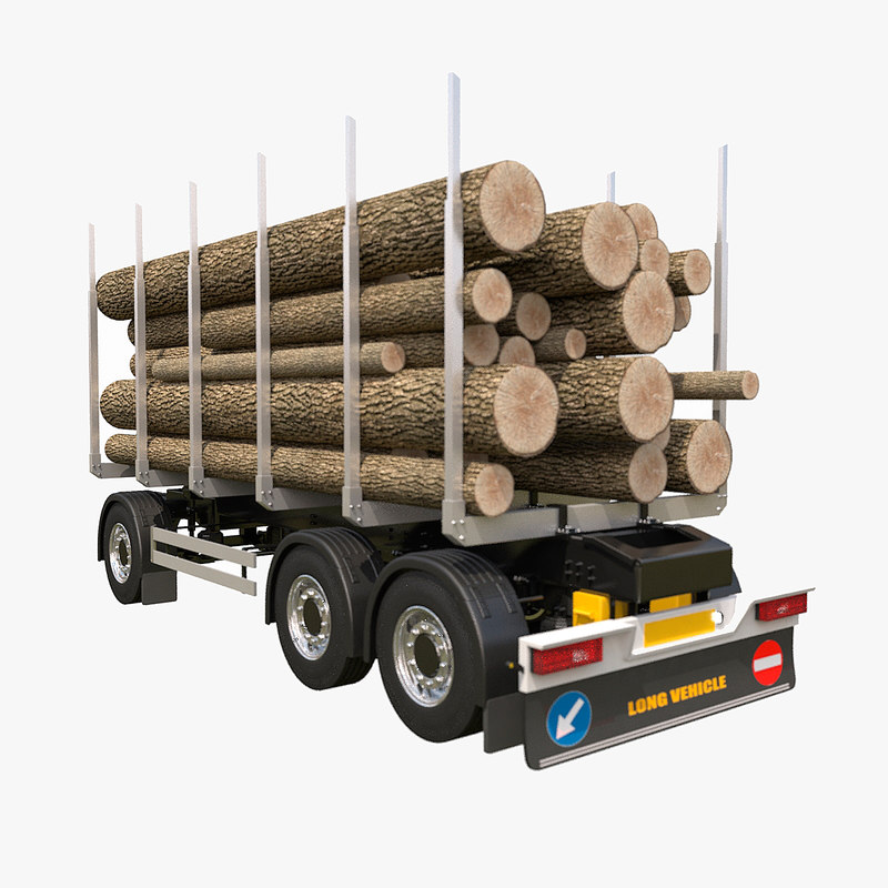modelo 3d Trailer de madera de 2 ejes - TurboSquid 1234980