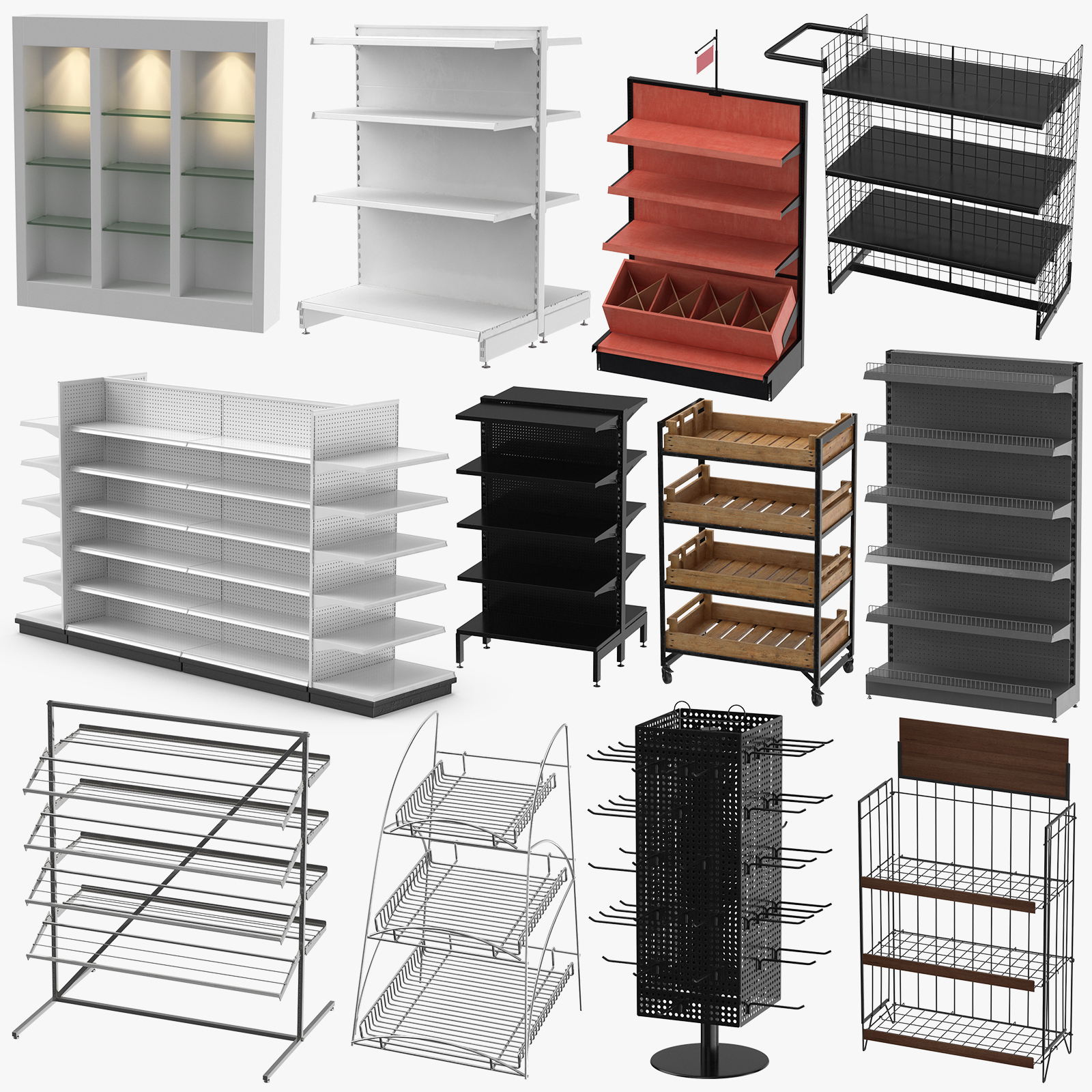 3D model display racks retail shelfs - TurboSquid 1235136