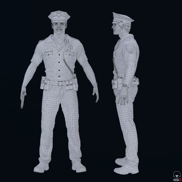 3D model police officer man character - TurboSquid 1235378
