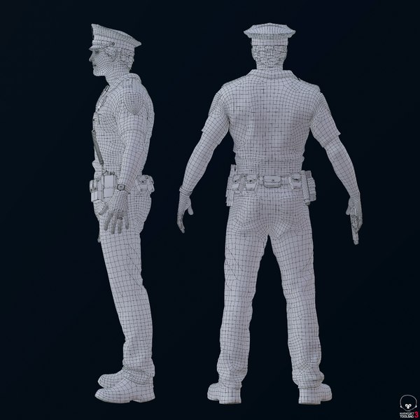 3D model police officer man character - TurboSquid 1235378