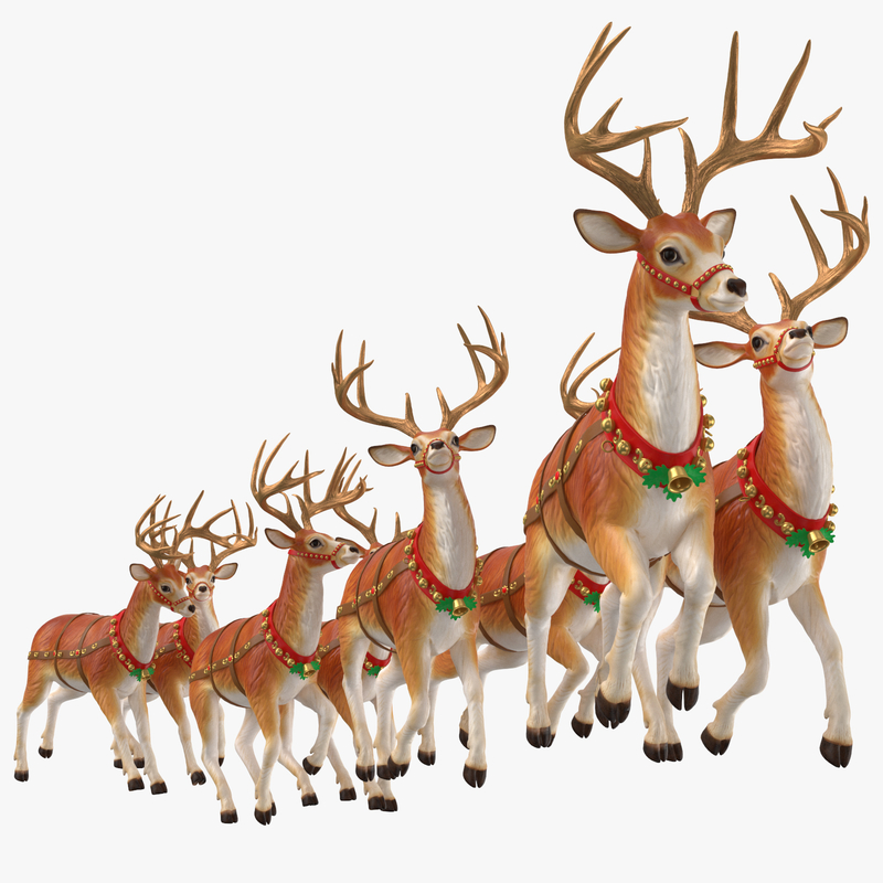 3D reindeer flying - TurboSquid 1235425