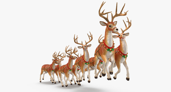 3D reindeer flying - TurboSquid 1235425