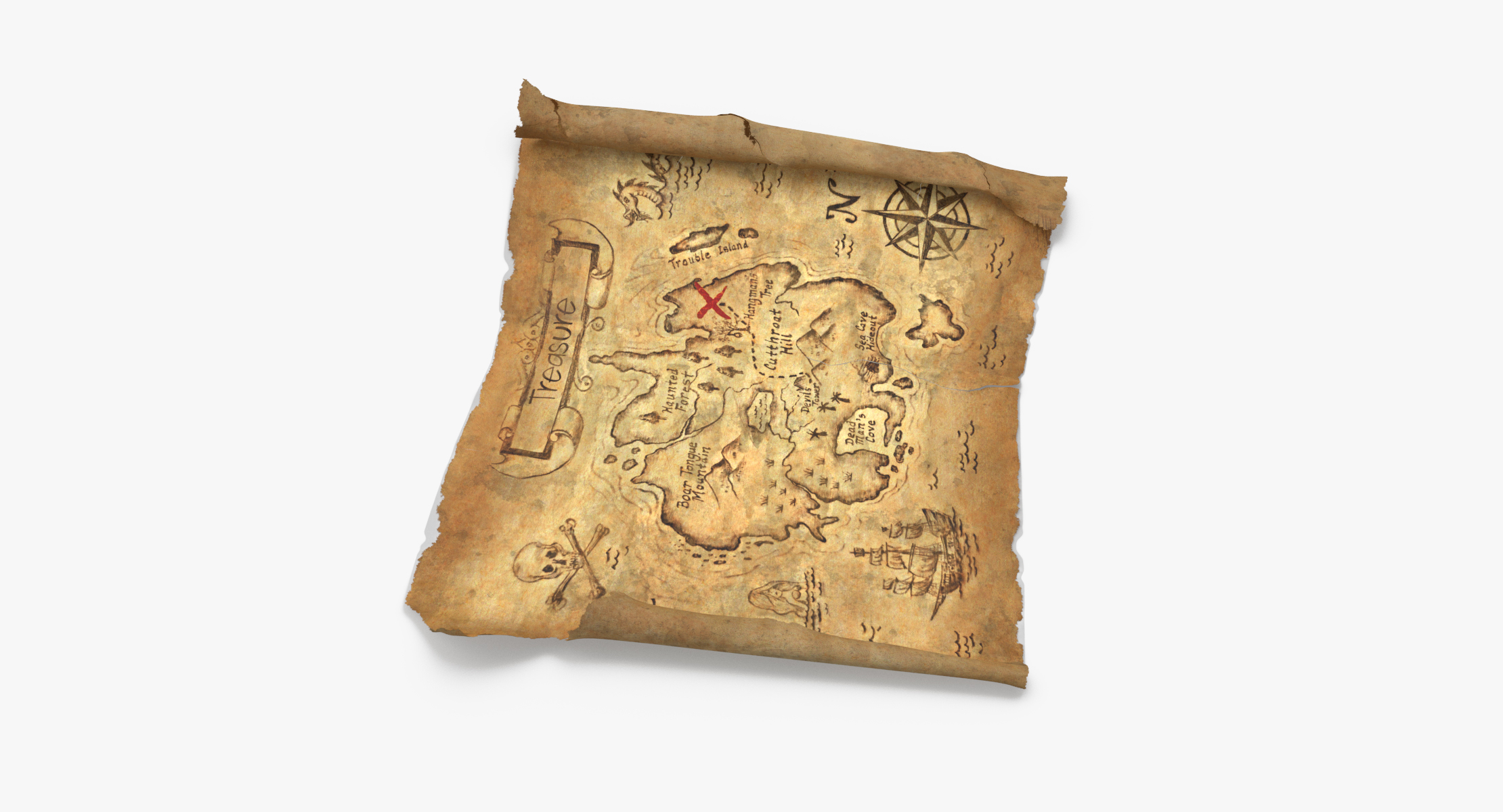 Treasure maps 3D - TurboSquid 1235445