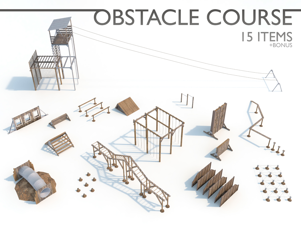 3D obstacle course - TurboSquid 1235588