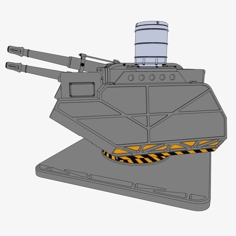 Light laser turret model - TurboSquid 1235713