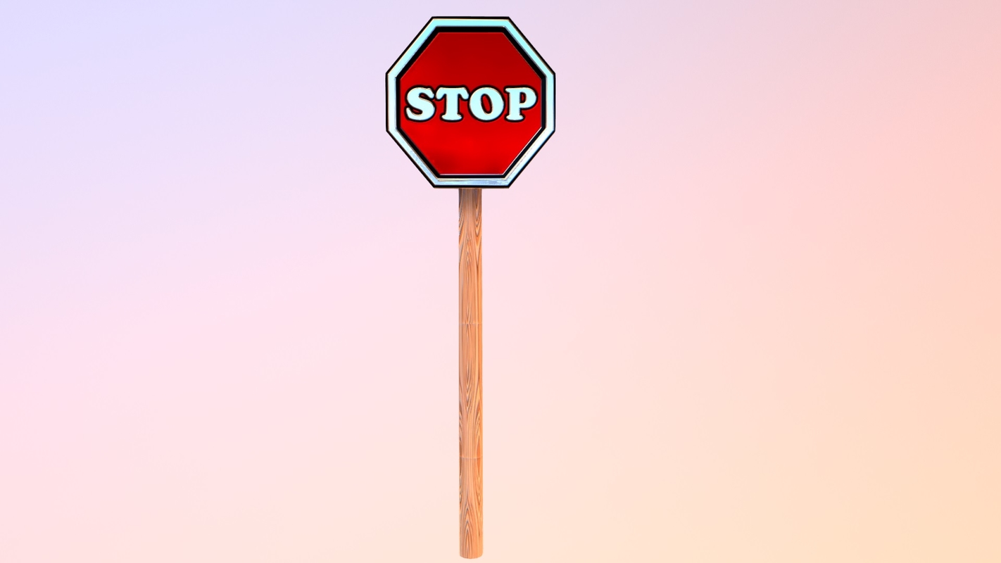 Stop sign 3D model - TurboSquid 1235802