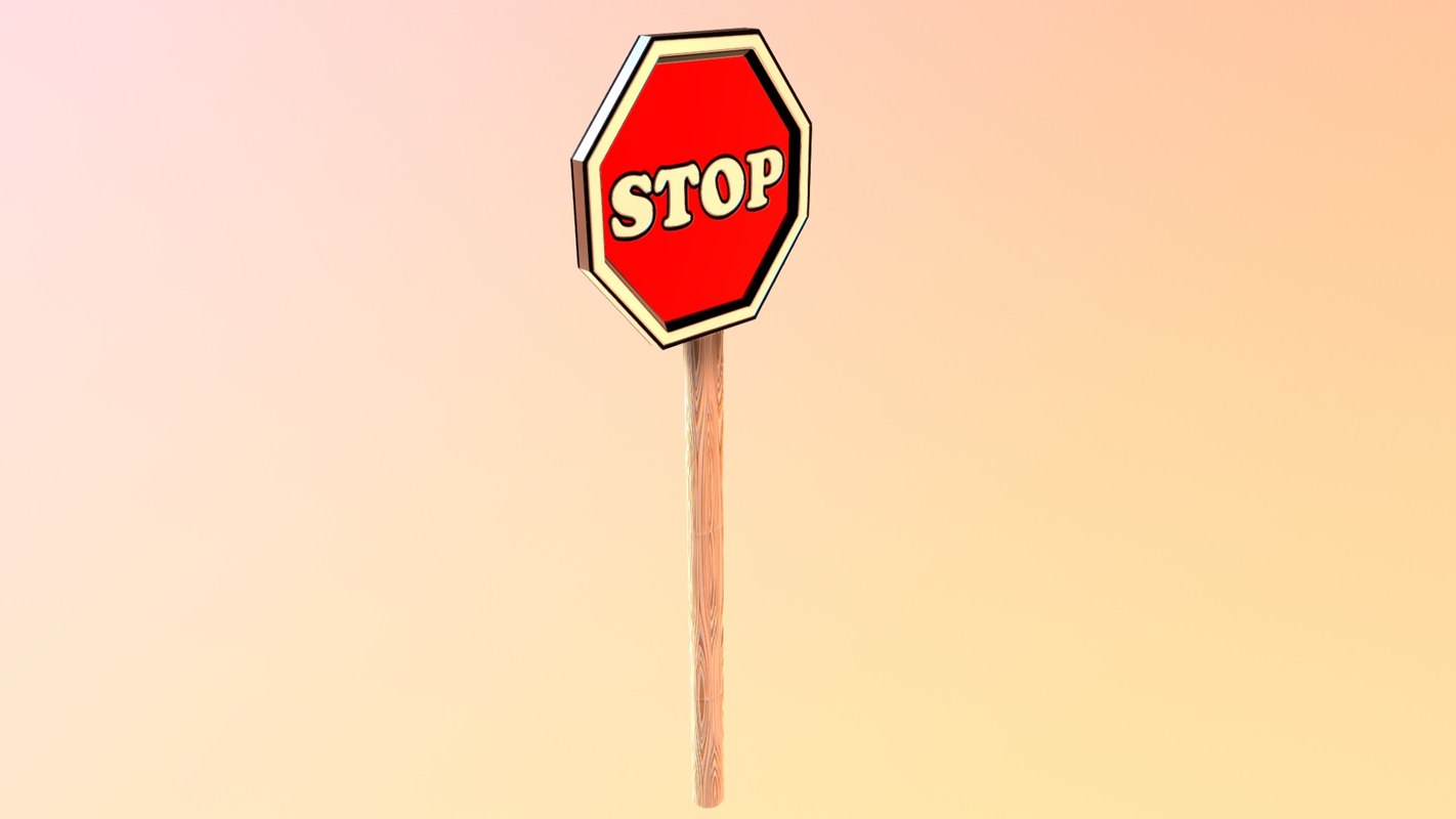 Stop sign 3D model - TurboSquid 1235802