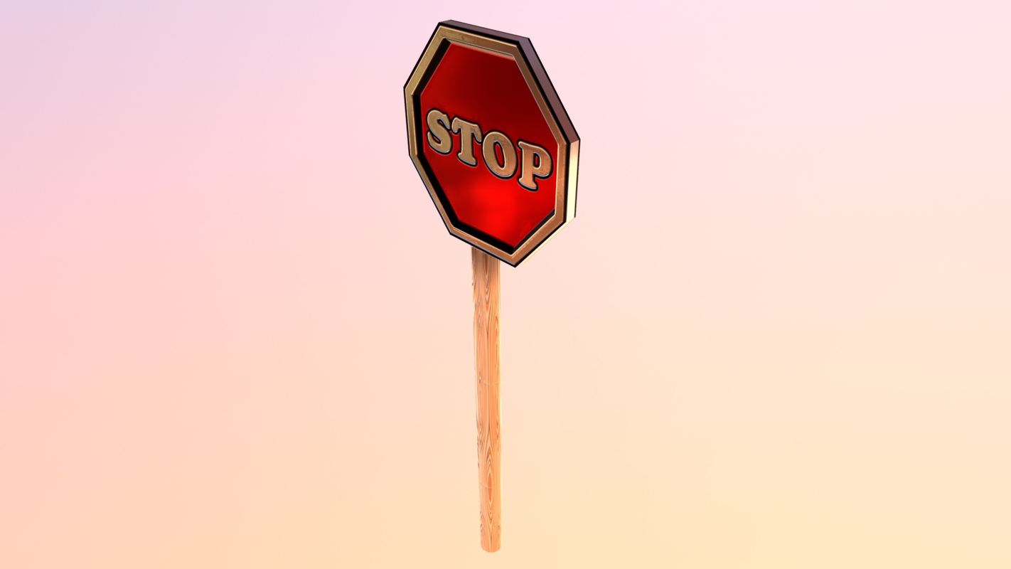 Stop sign 3D model - TurboSquid 1235802