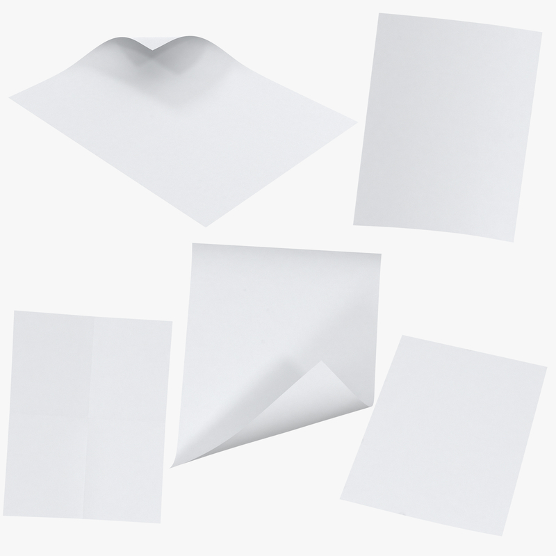 Single paper sheets 3D model - TurboSquid 1235836