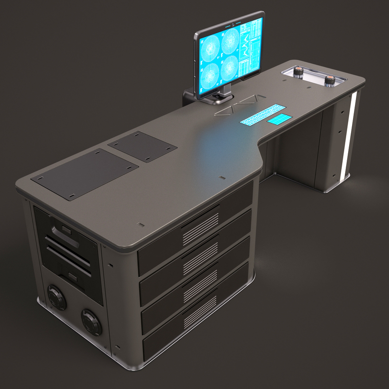 Sci fi lab table 3D - TurboSquid 1236015