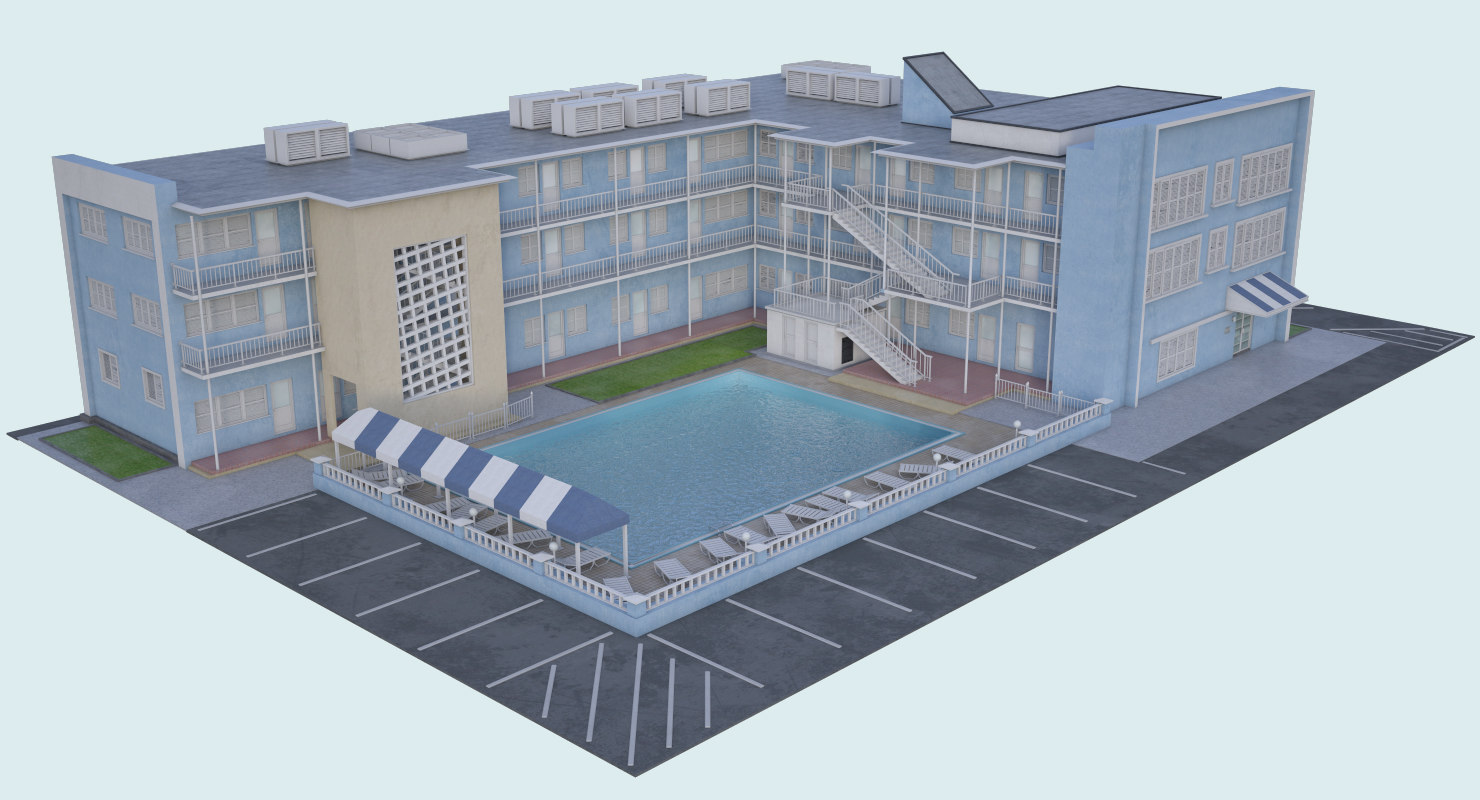 3D motel building - TurboSquid 1236021