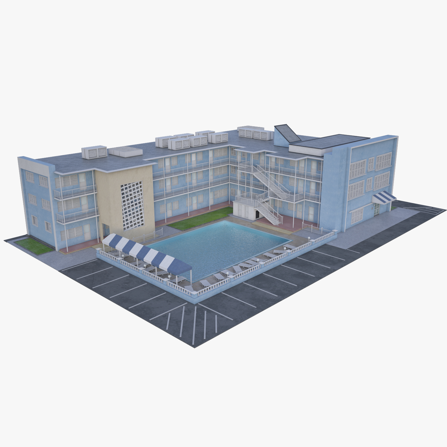 3D motel building - TurboSquid 1236021