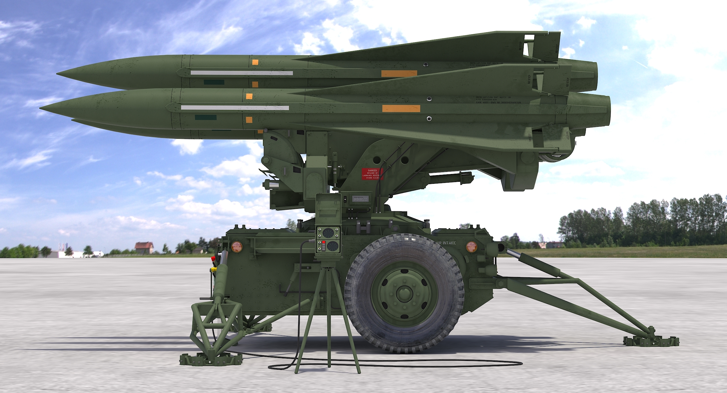 Mim-23 hawk green color 3D model - TurboSquid 1236137