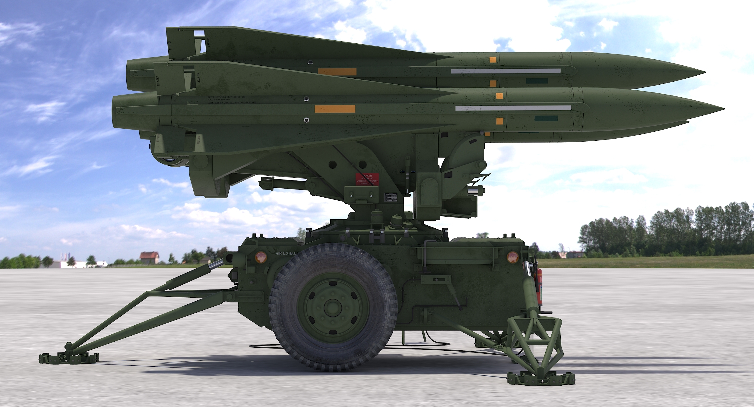Mim-23 hawk green color 3D model - TurboSquid 1236137