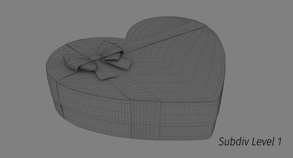 3D gift box heart - TurboSquid 1236243