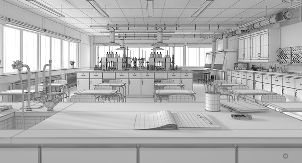 3D classroom laboratory model - TurboSquid 1236513
