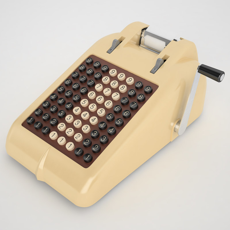 Retro adding machine 3D - TurboSquid 1236577