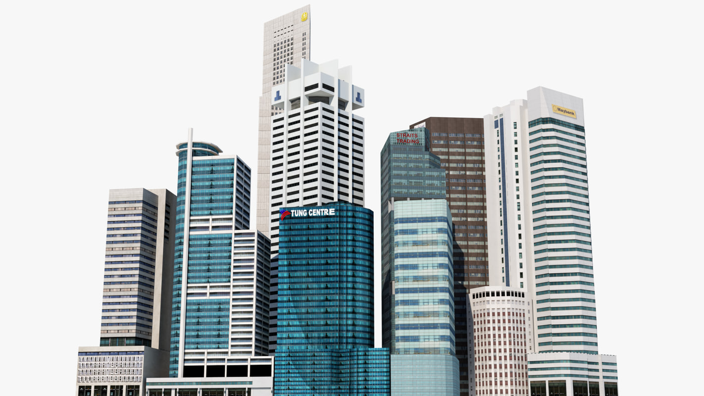 Singapore 2 skyscrapers 3D model - TurboSquid 1236684