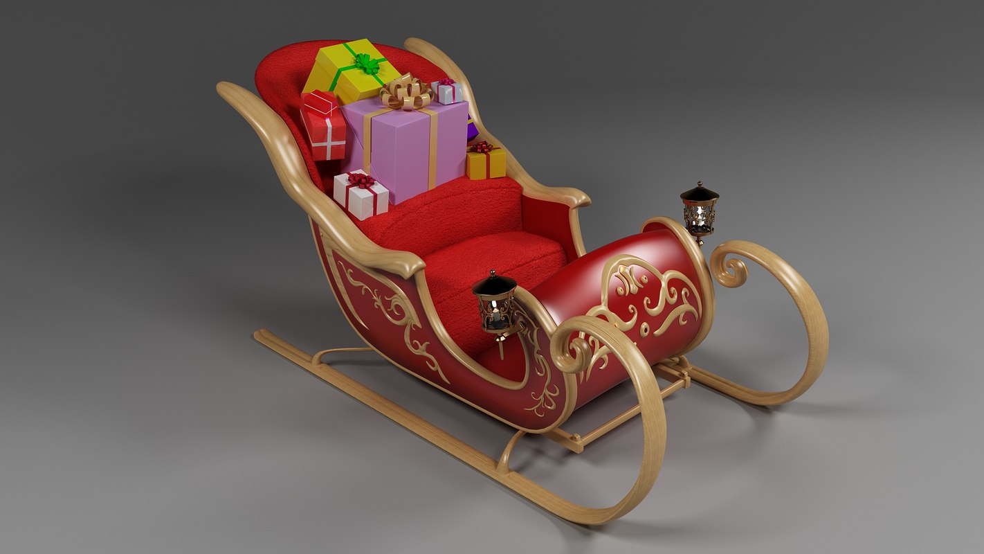 Santa sled 3D model - TurboSquid 1236761