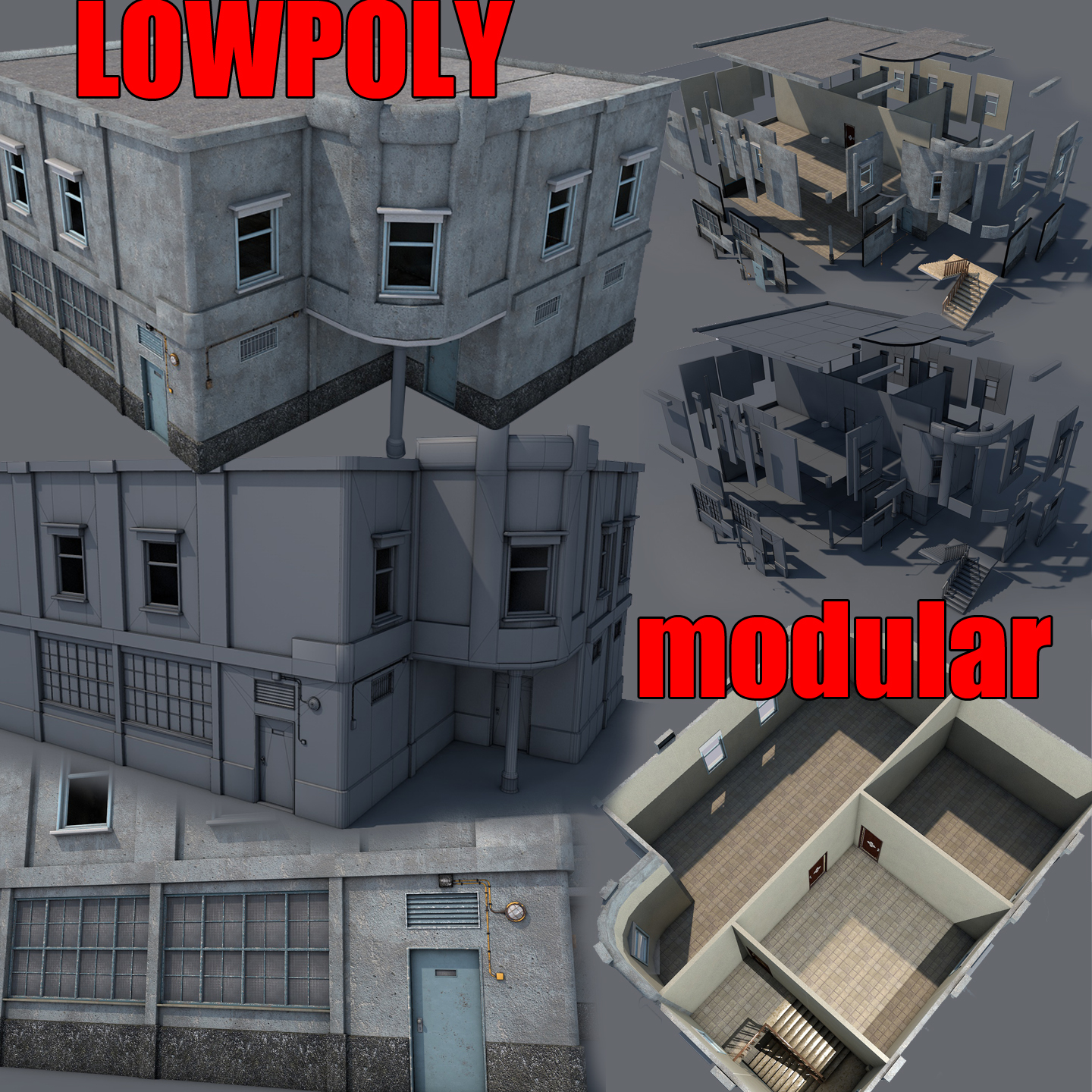 3D modular building games model - TurboSquid 1236923