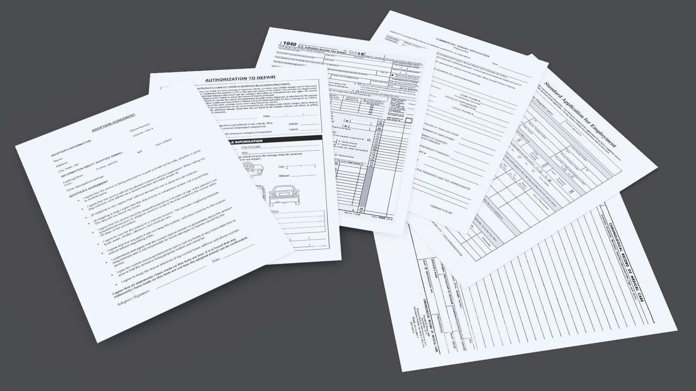 Office paperwork 3D model - TurboSquid 1237474