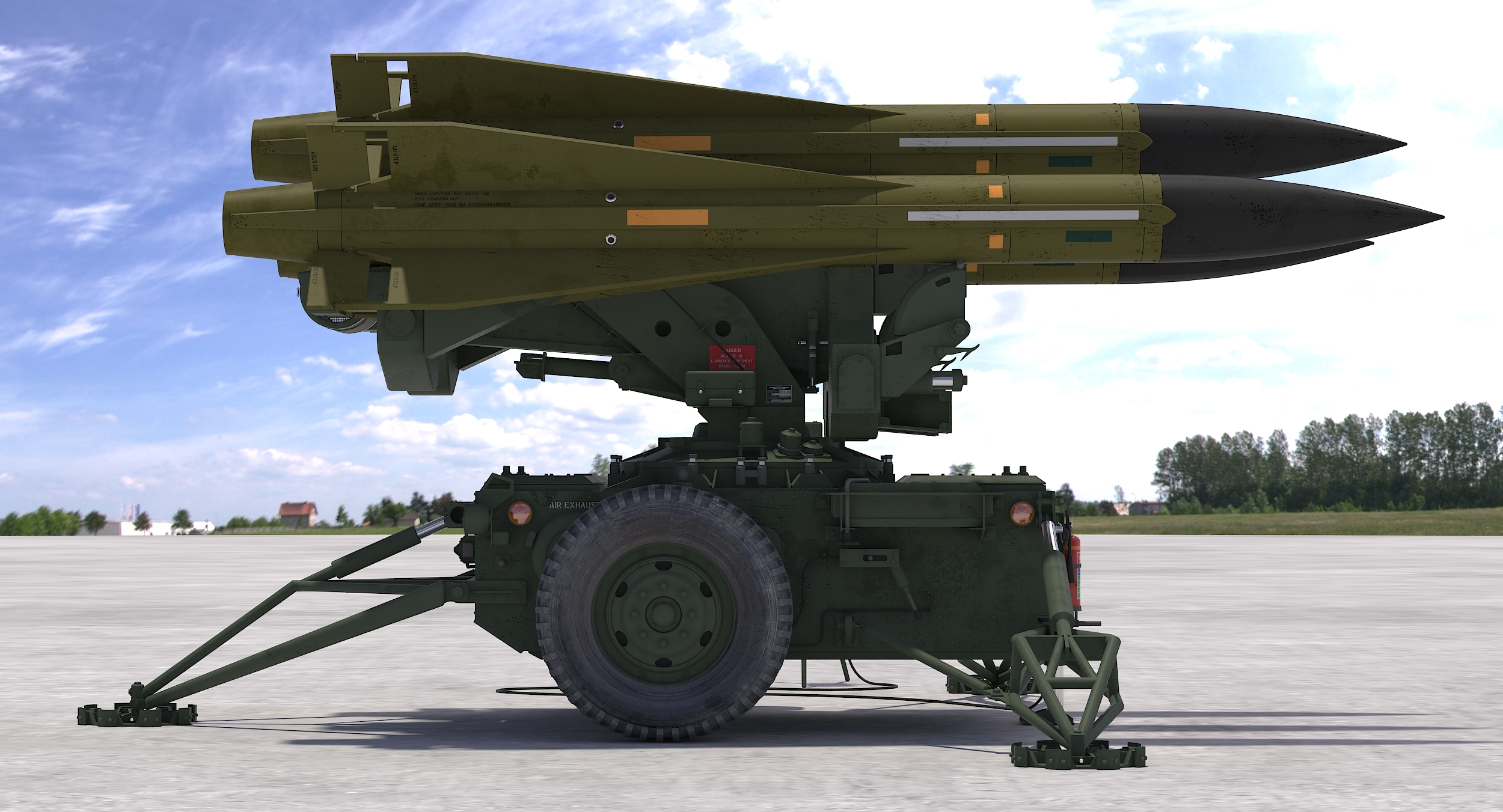 Mim-23 hawk dark green 3D - TurboSquid 1237570