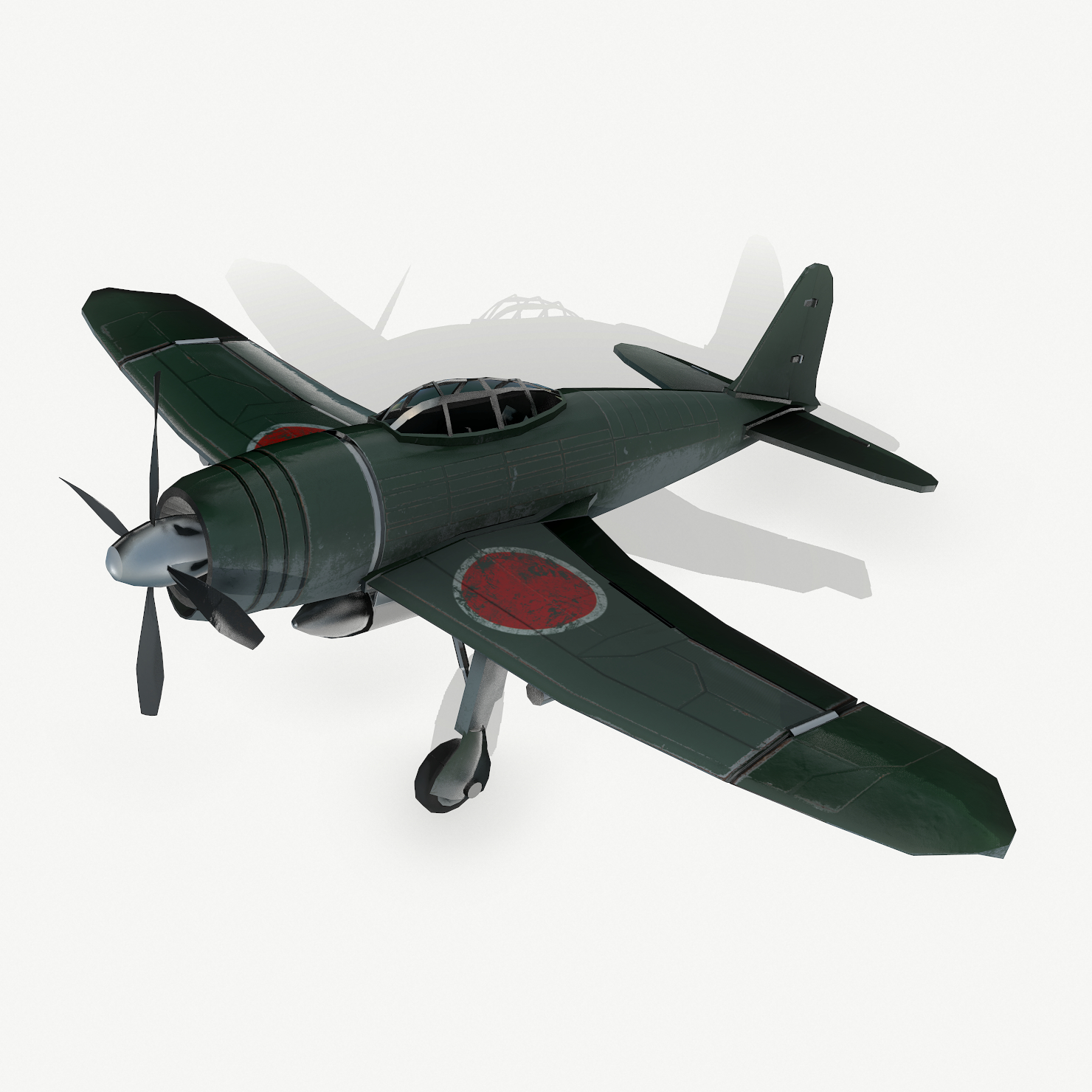 Mitsubishi a7m reppuu model - TurboSquid 1237964