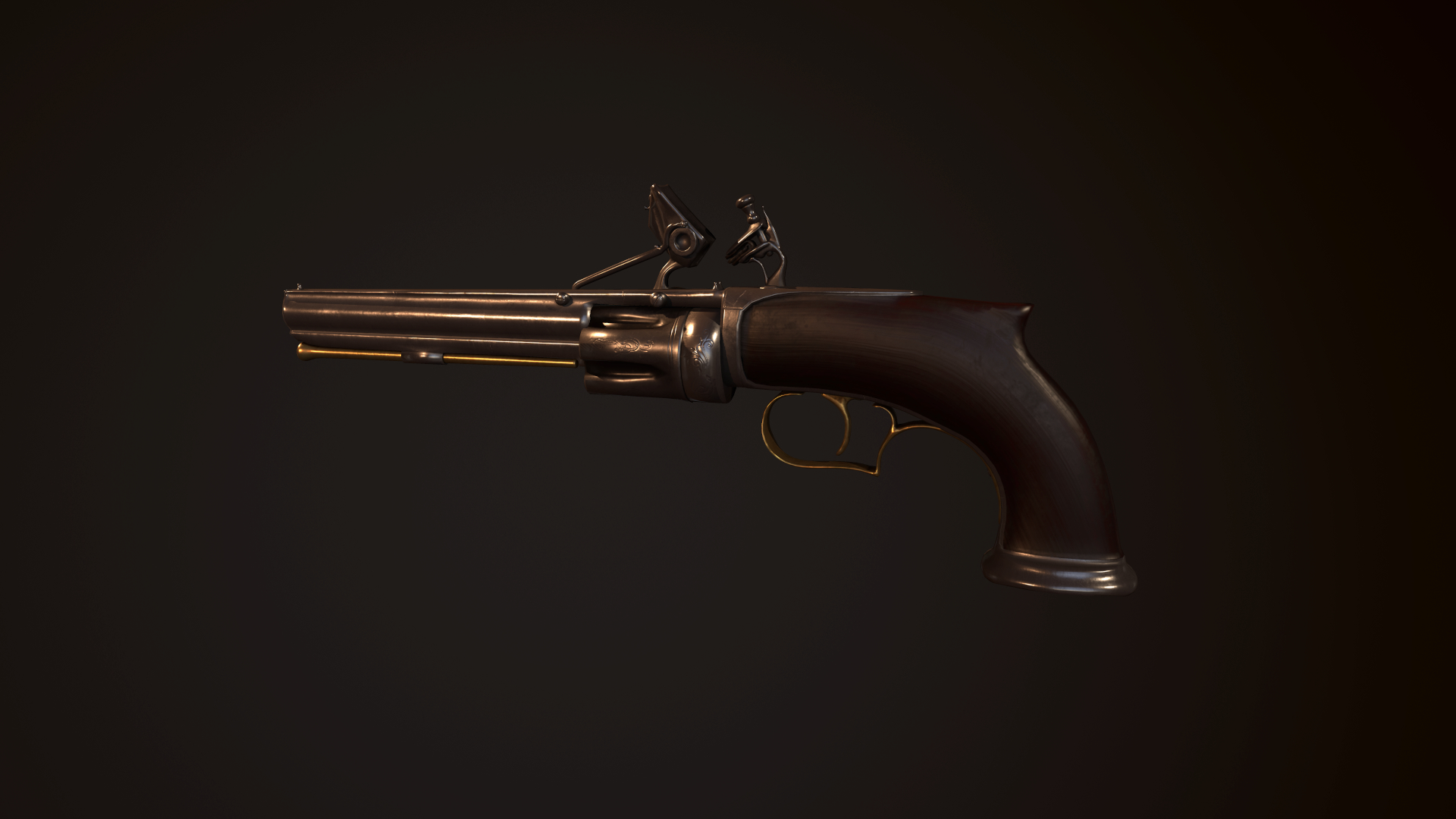 Flintlock revolver gun 3D - TurboSquid 1238297