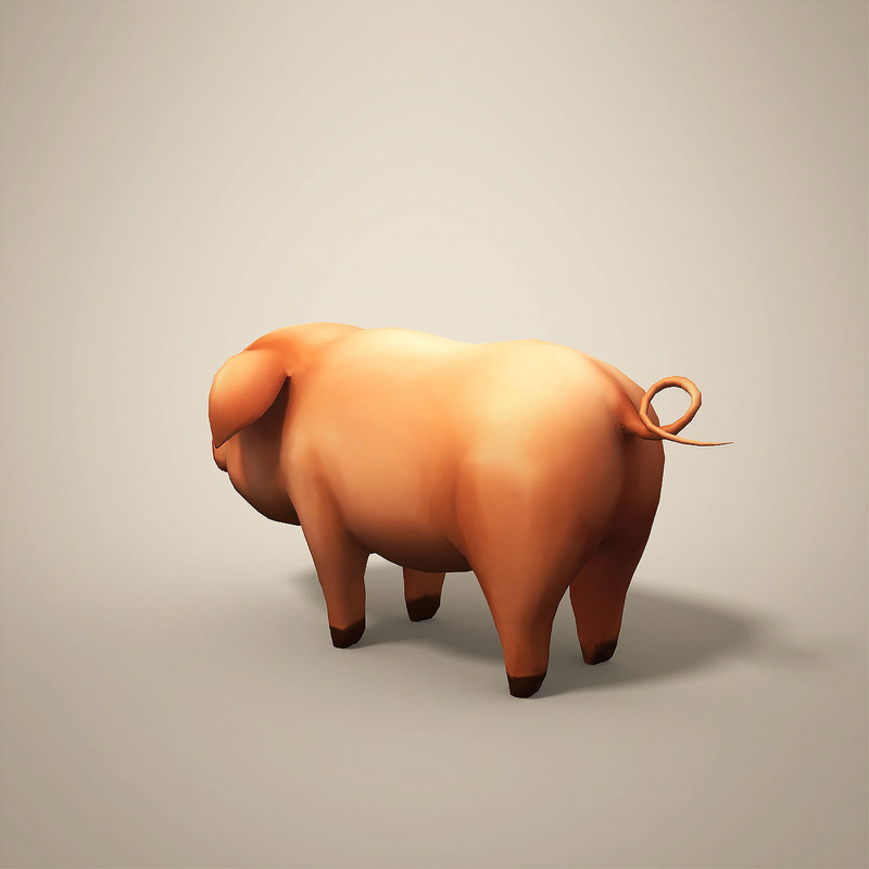 Cartoon pig 3D model - TurboSquid 1238326
