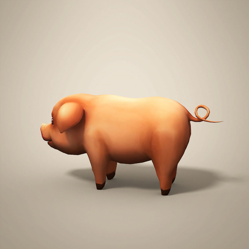 Cartoon pig 3D model - TurboSquid 1238326