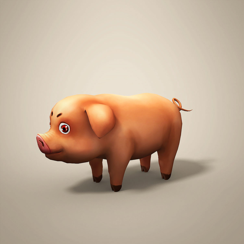 Cartoon pig 3D model - TurboSquid 1238326