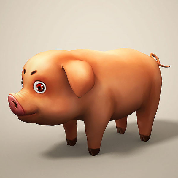 Cartoon pig 3D model - TurboSquid 1238326