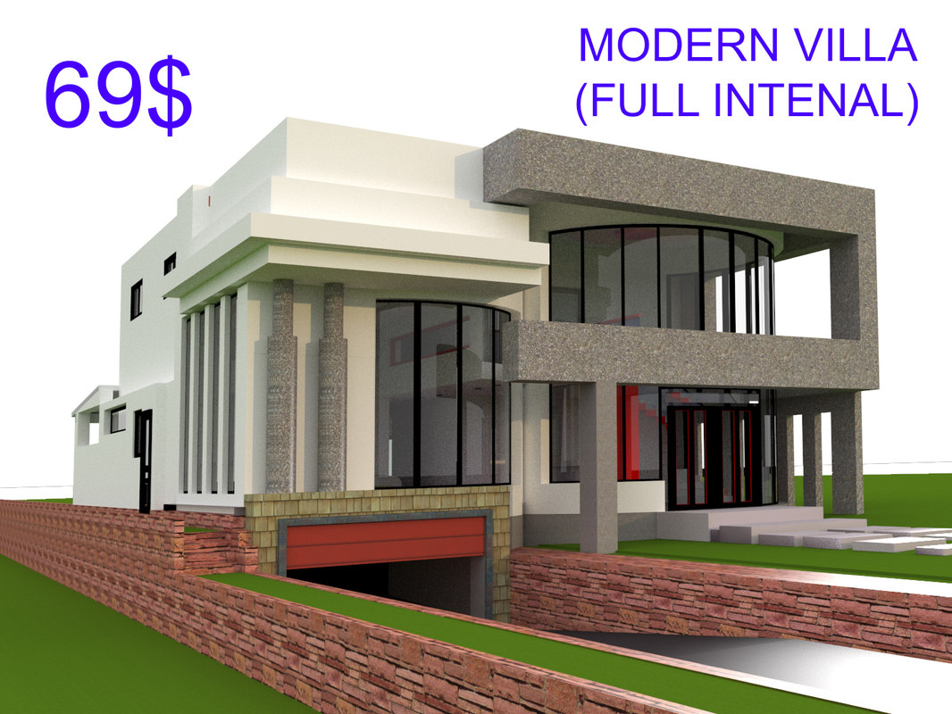 3D modern villa model - TurboSquid 1238599